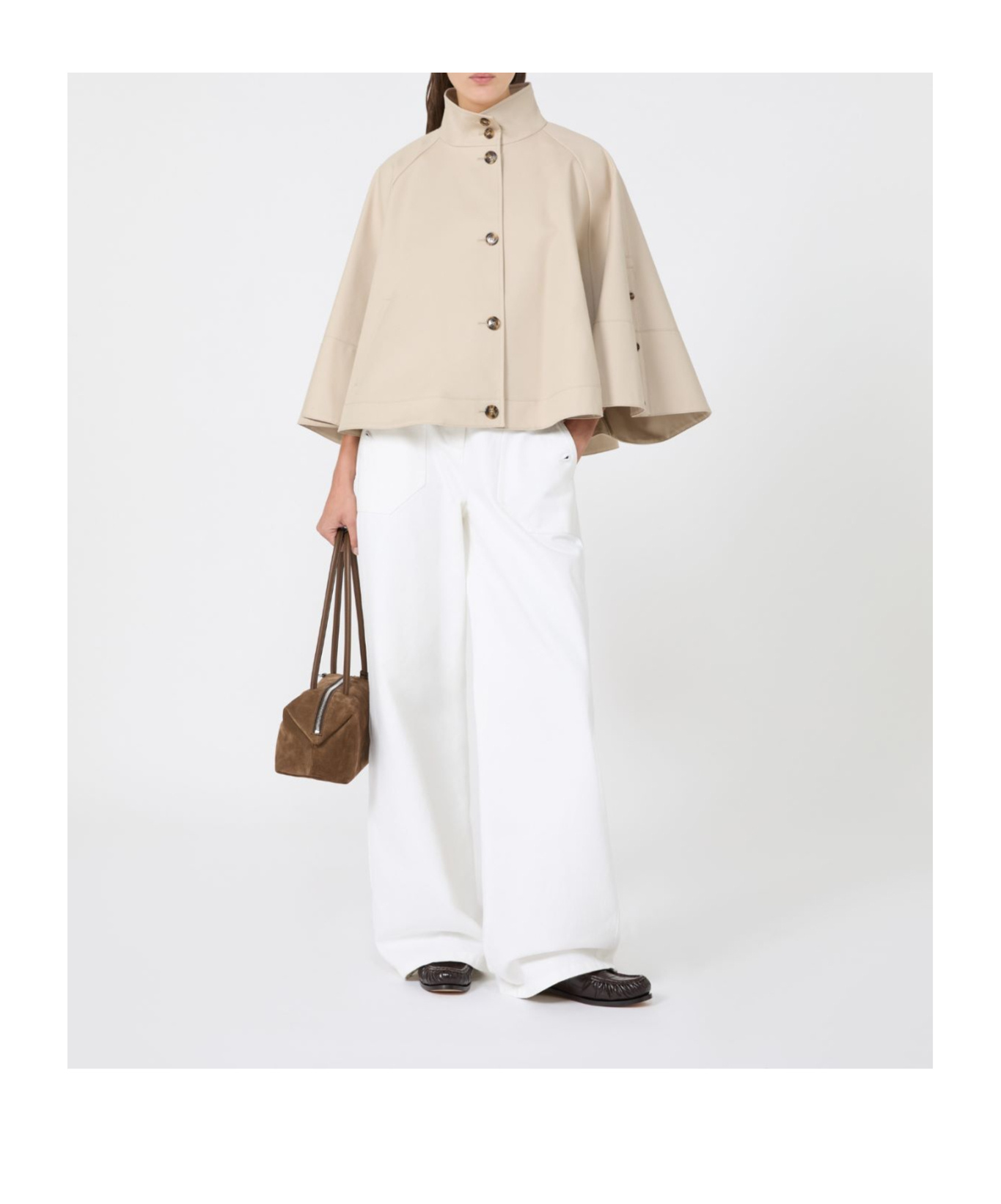 MAX MARA Max Mara Flared Shawl with High Neck and Raglan Sleeves